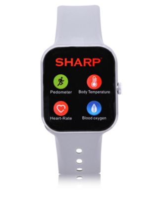 Sharp Unisex Gray Silicone Smart Watch 38mm - Macy's