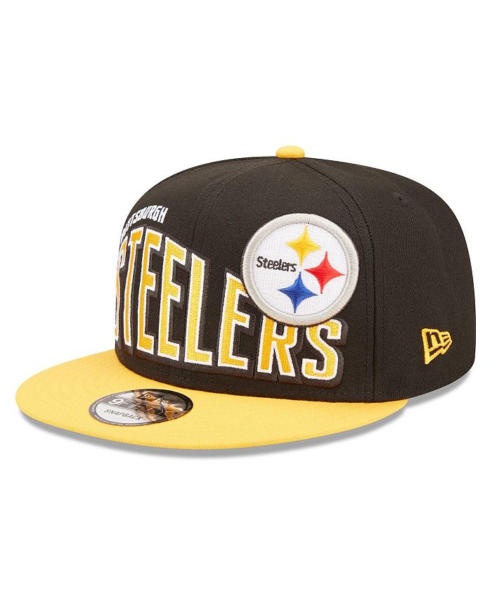 New Era Men's Black, Gold Pittsburgh Steelers Wordmark Flow 9FIFTY ...