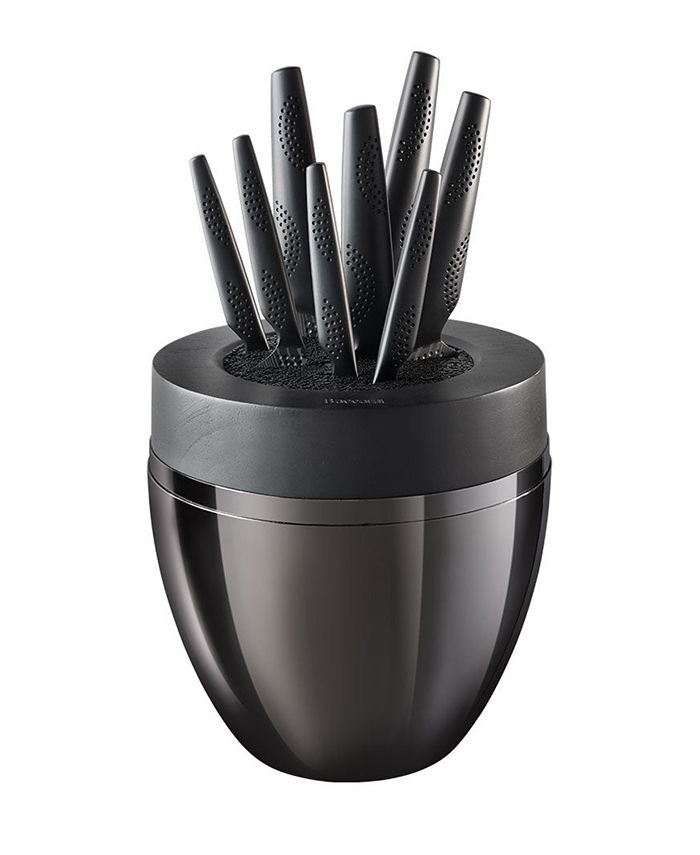Cuisine::pro® Id3 Black Samurai the Egg Knife Block Set, 9 Piece - Macy's