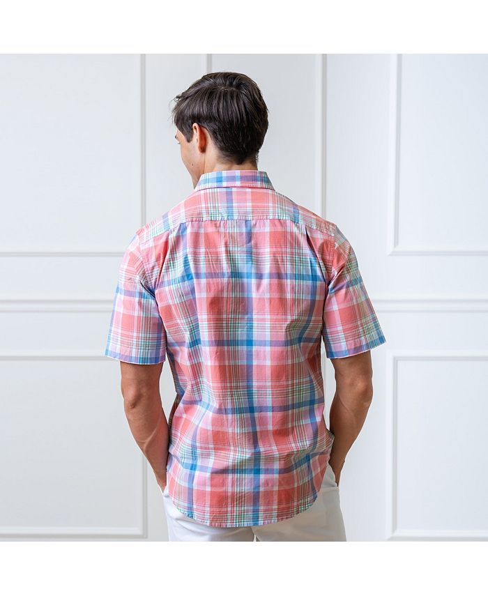 Hope & Henry Men's Organic Cotton Short Sleeve Poplin Button Down Shirt ...