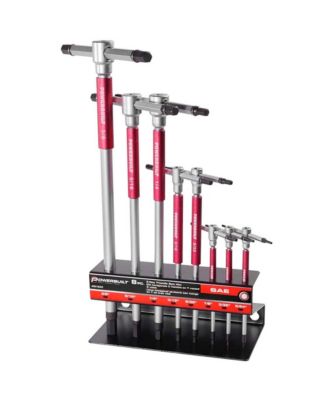 Powerbuilt 8 Piece SAE T-Handle Hex Key Wrench Set with Storage Rack ...