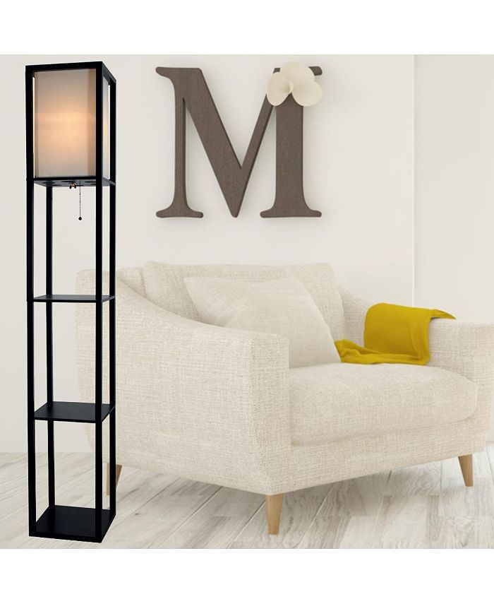 LIGHTACCENTS Shelf Lamp Standing Floor Lamp with Shelves 63" Tall Wood ...