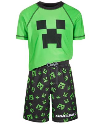 Dreamwave Little Boys Minecraft Rash Guard & Swim Shorts Set - Macy's