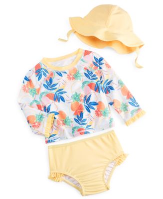 First Impressions Baby Girls Fruit Swim Set UPF 50 with Hat, 3 Piece ...