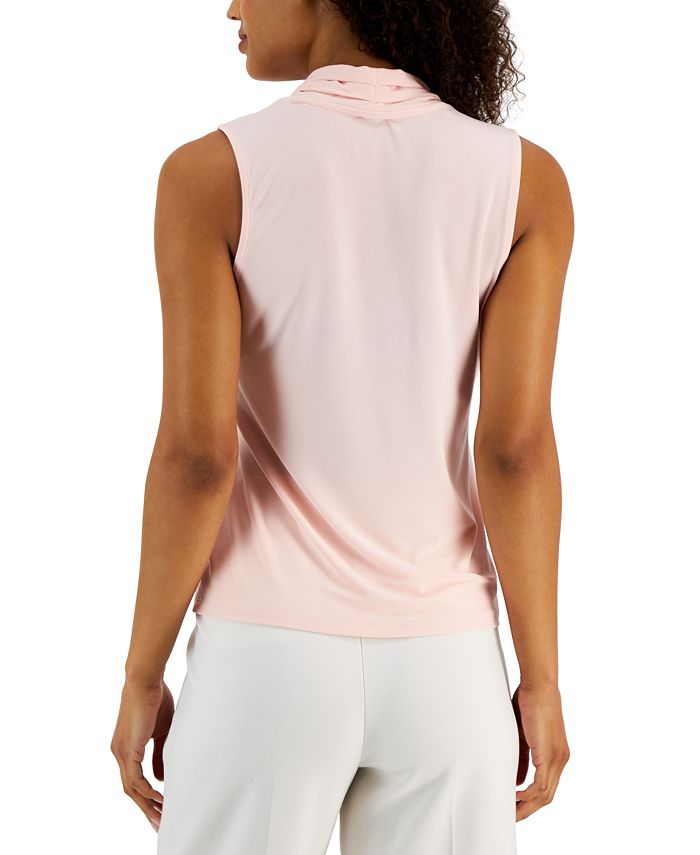 Anne Klein Women's Triple-Pleat Sleeveless Shell Top - Macy's
