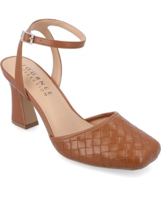 Journee Collection Women's Moriah Woven Square Toe Dress Pumps - Macy's