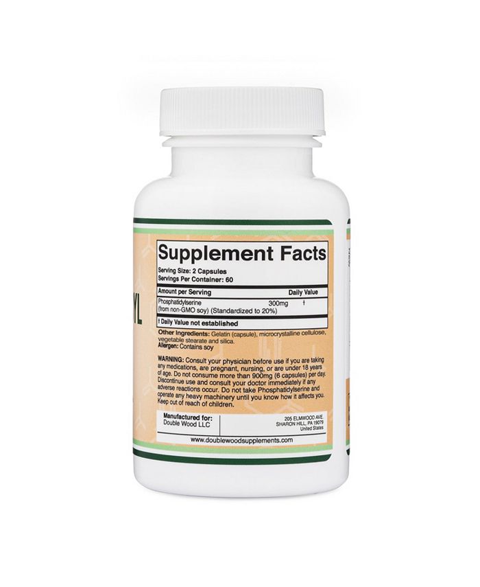 Double Wood Supplements Phosphatidylserine - 120 capsules, 300 mg ...
