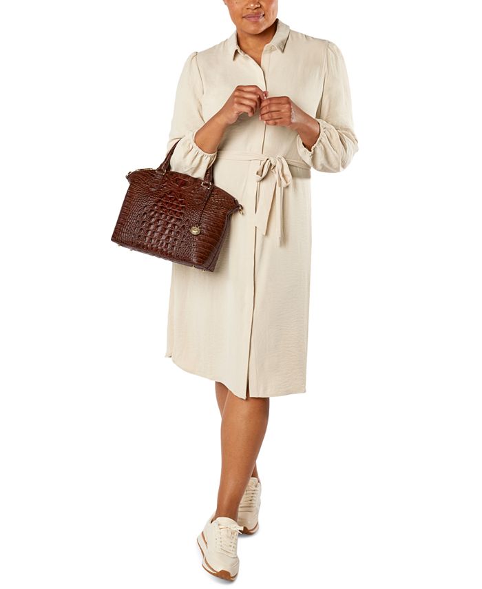 Brahmin Duxbury Shell White Freshwater Medium Leather Satchel - Macy's