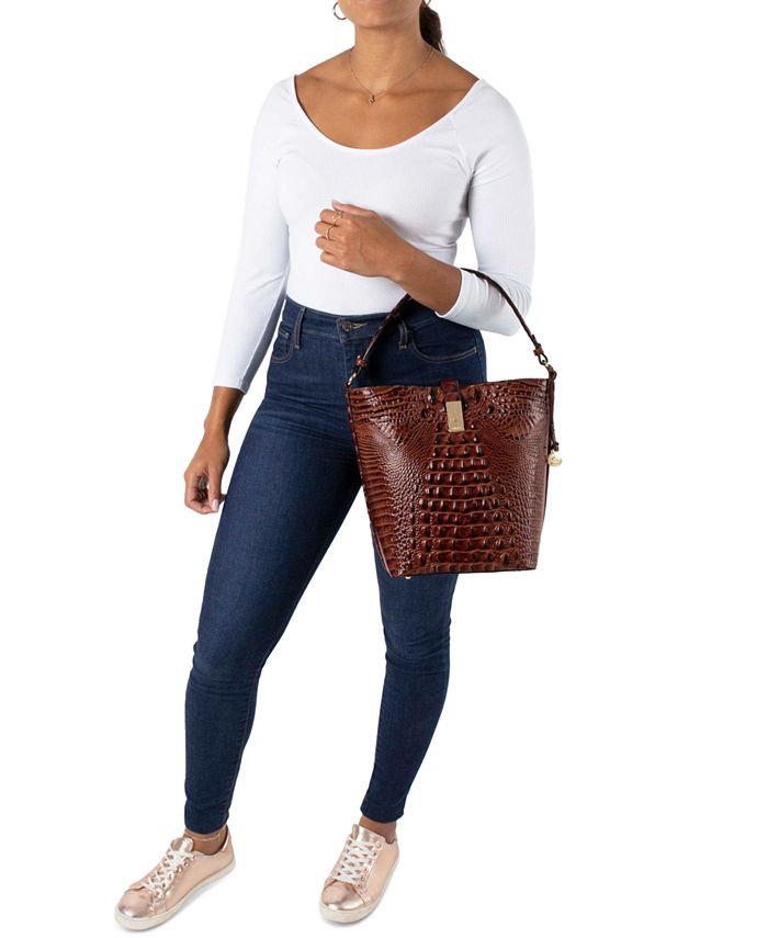 Brahmin Shira Shell White Mayfield Leather Bucket Bag - Macy's