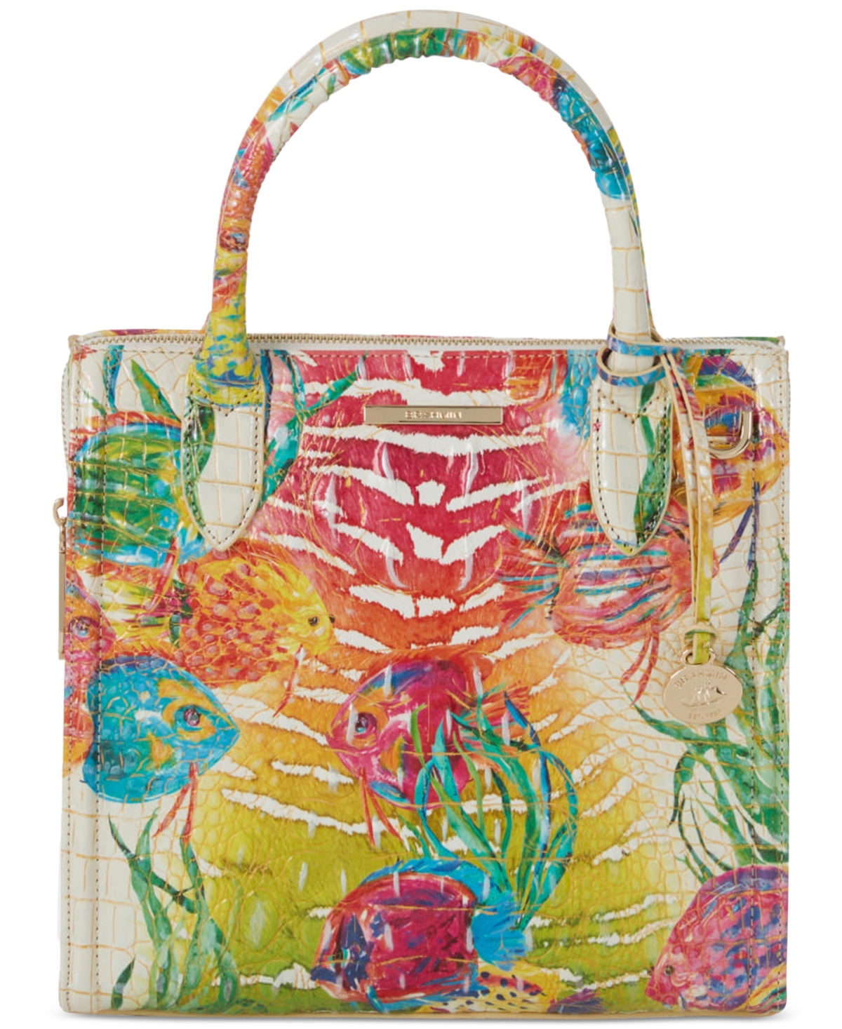 Brahmin Small Caroline Melbourne Leather Satchel In Sea Life | ModeSens