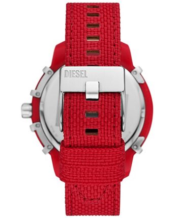 Diesel Men's Griffed Three-Hand Solar-Powered Red Polyethylene ...