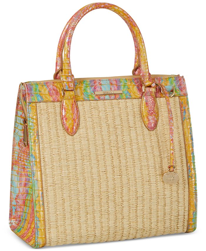 Brahmin Caroline Bungalow Embossed Straw Satchel - Macy's