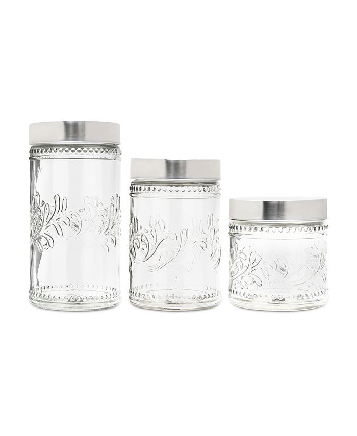 Style Setter Fleur De Lis Round Canister, Set of 3 - Macy's