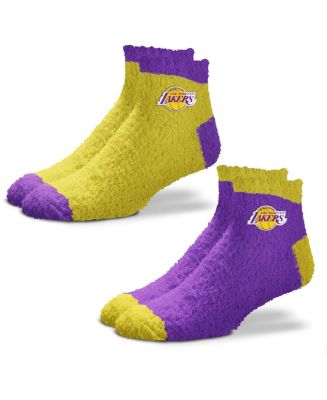 Women's For Bare Feet Los Angeles Lakers 2-Pack Team Sleep Soft Socks ...
