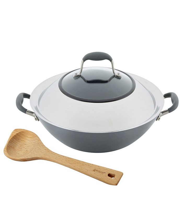 Anolon Advanced Home Hard-Anodized 14" Non-stick Wok with Side Handles ...