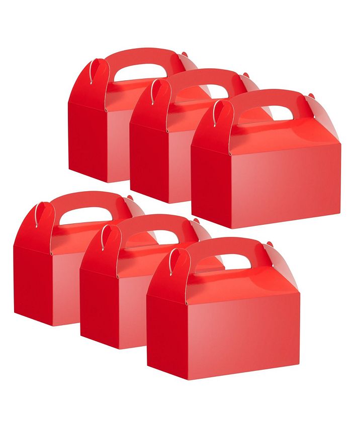 Juvale 24 Pack Red Gable Boxes for Candy, Goodie Gift Box with Handles ...