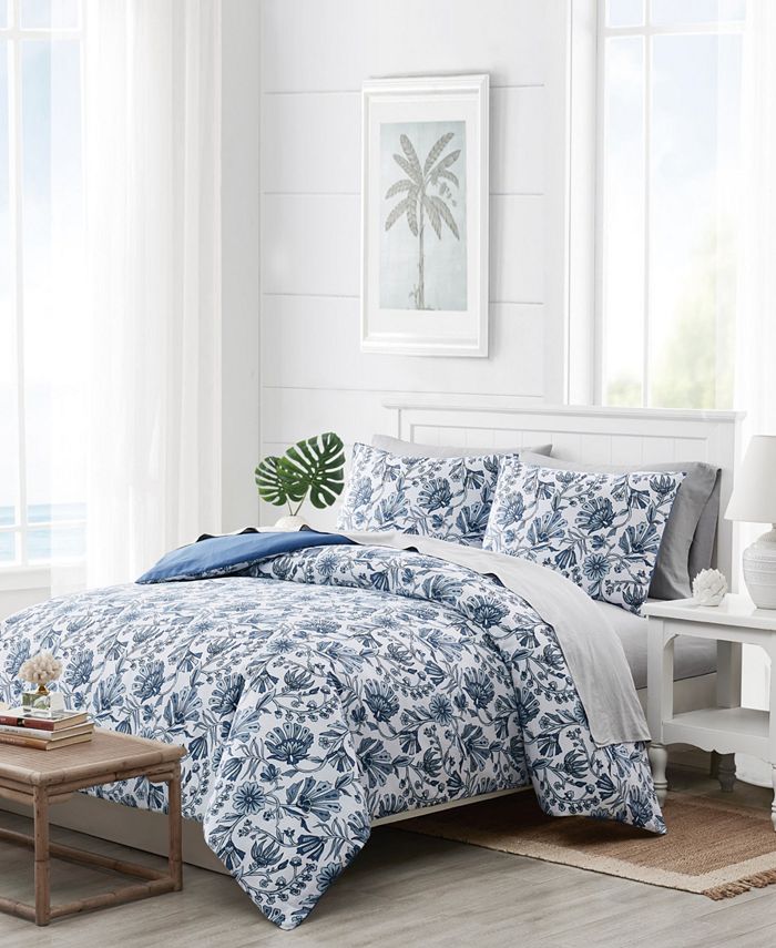 Coastal Living Amelia Floral 3 Piece Comforter Set, Full/Queen - Macy's