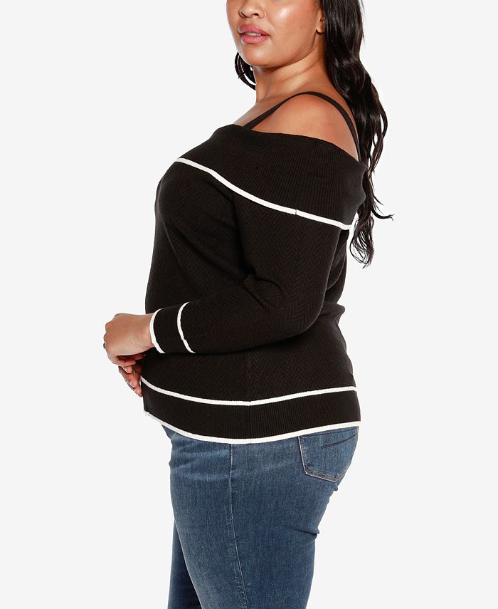 Belldini Black Label Plus Size Off-The-Shoulder Sweater & Reviews ...
