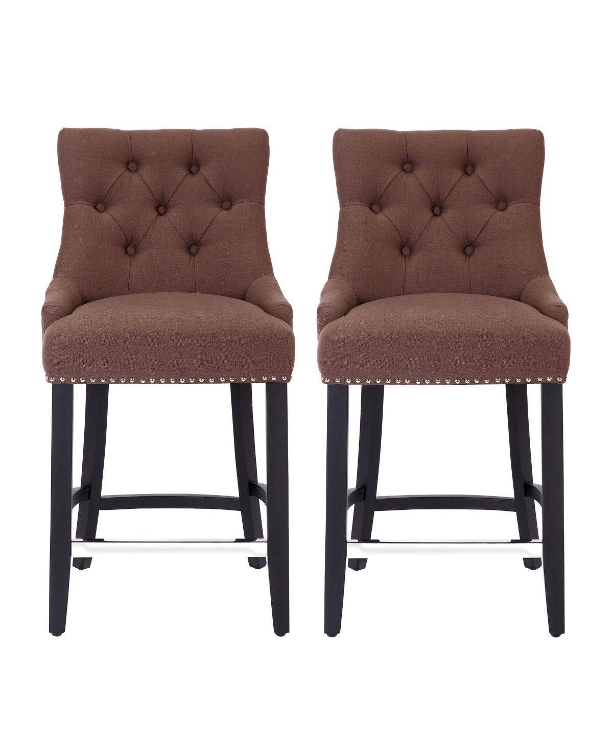 Click here for 24 Linen Tufted Buttons Upholstered Wingback Count... prices