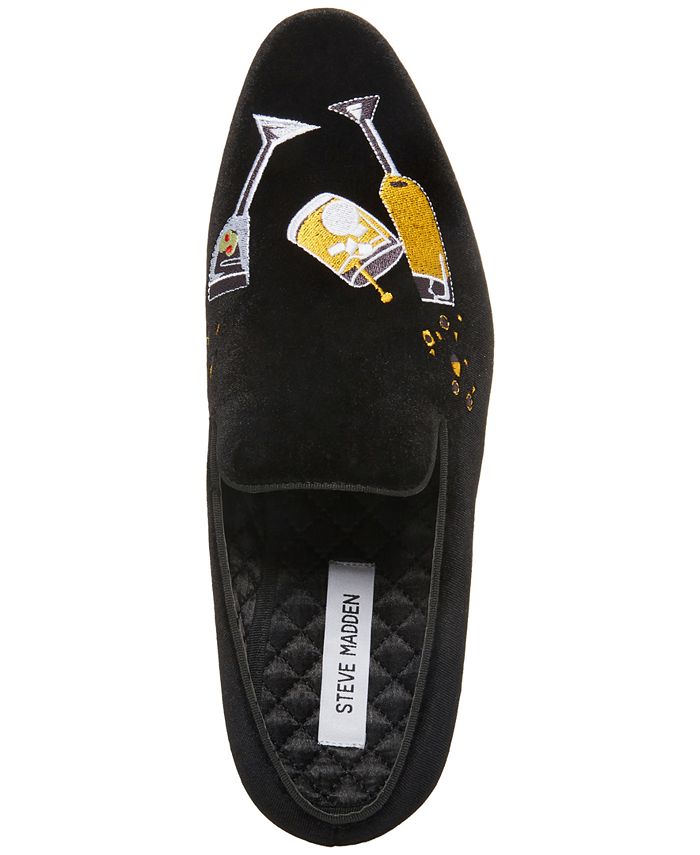 Steve Madden Men's Lyndin Embroidered Drinks Velvet Dress Slippers - Macy's