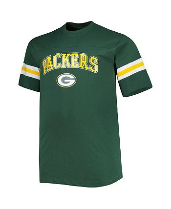 Profile Men's Green Green Bay Packers Big and Tall Arm Stripe T-shirt ...