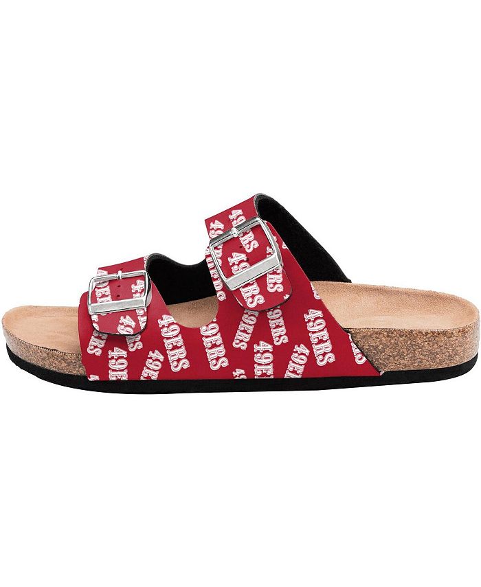 FOCO Women's San Francisco 49ers Mini Print Double-Buckle Sandals - Macy's