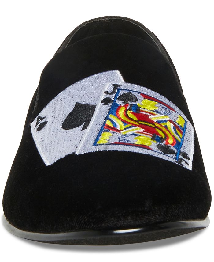 Steve Madden Men's Malachi Embroidered Playing Cards Velvet Dress ...