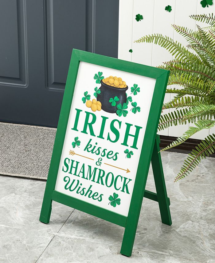 Glitzhome 24" H St. Patrick's Wooden Porch Sign - Macy's
