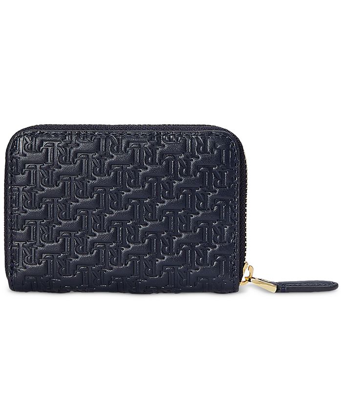 Lauren Ralph Lauren Debossed Monogram Leather Zip-Around Wallet ...