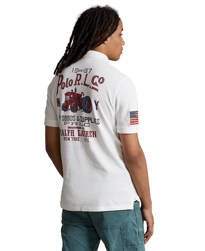 Polo Ralph Lauren Men's Classic-Fit Graphic Mesh Polo Shirt - Macy's