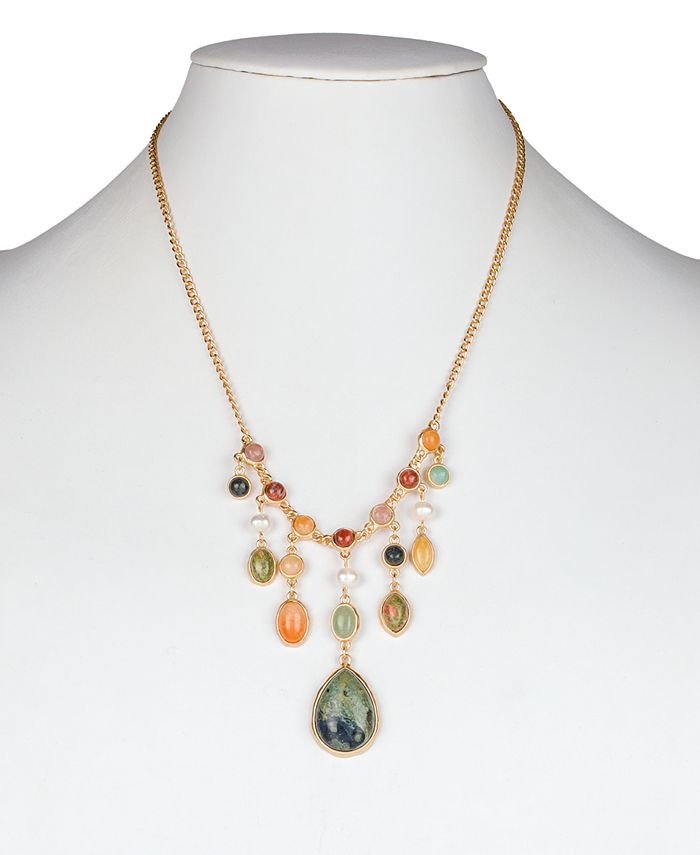 Patricia Nash Gold-Tone Mixed Stone & Freshwater Pearl Statement ...