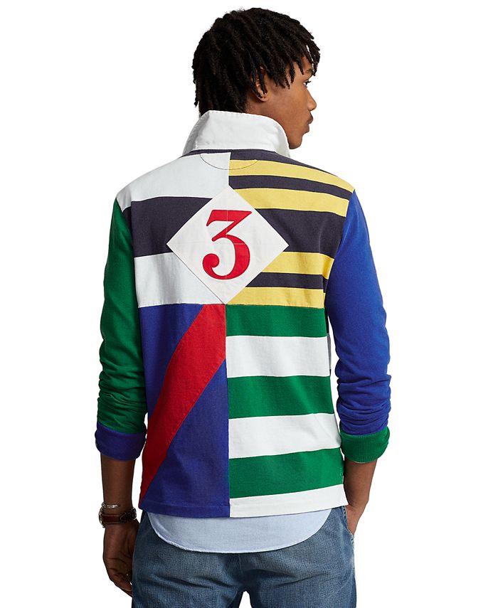 Polo Ralph Lauren Men's Classic-Fit Patchwork Jersey Rugby Shirt - Macy's
