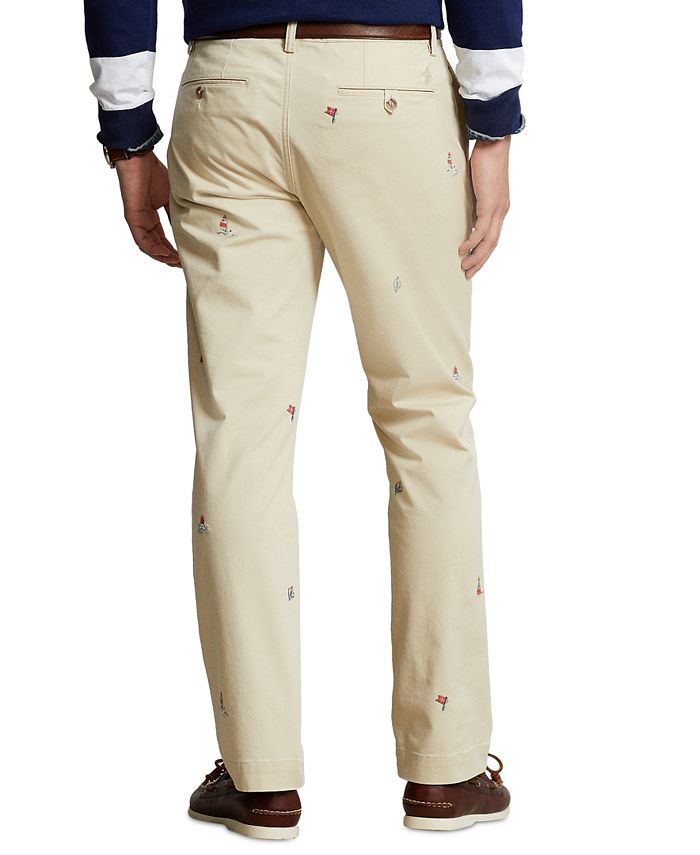 Polo Ralph Lauren Men's Straight Fit Embroidered Chino Pants - Macy's