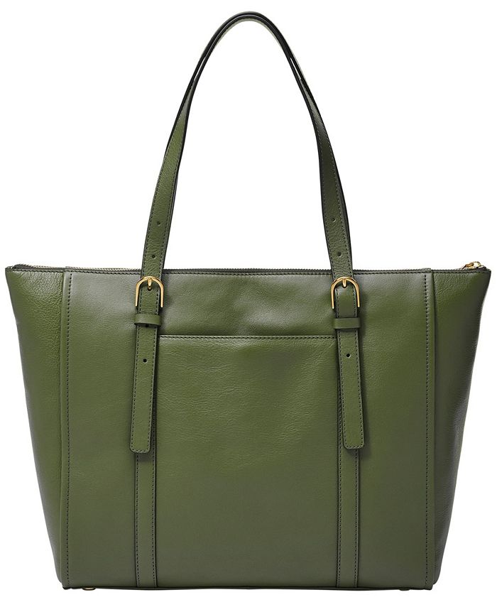 Fossil Carlie Leather Tote Bag - Macy's