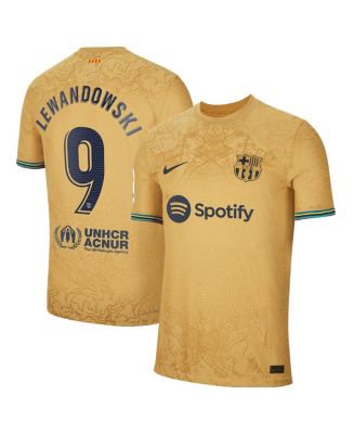 Men's Nike Robert Lewandowski Gold Barcelona 2022/23 Away Authentic ...