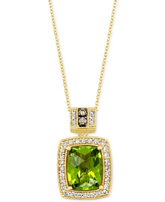Le Vian Green Apple Peridot (3 ct. t.w.), Chocolate Diamonds (1/20 ct ...
