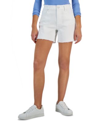 Tinseltown Juniors' High-Rise Side-Slit Mom Shorts, Created for Macy's ...