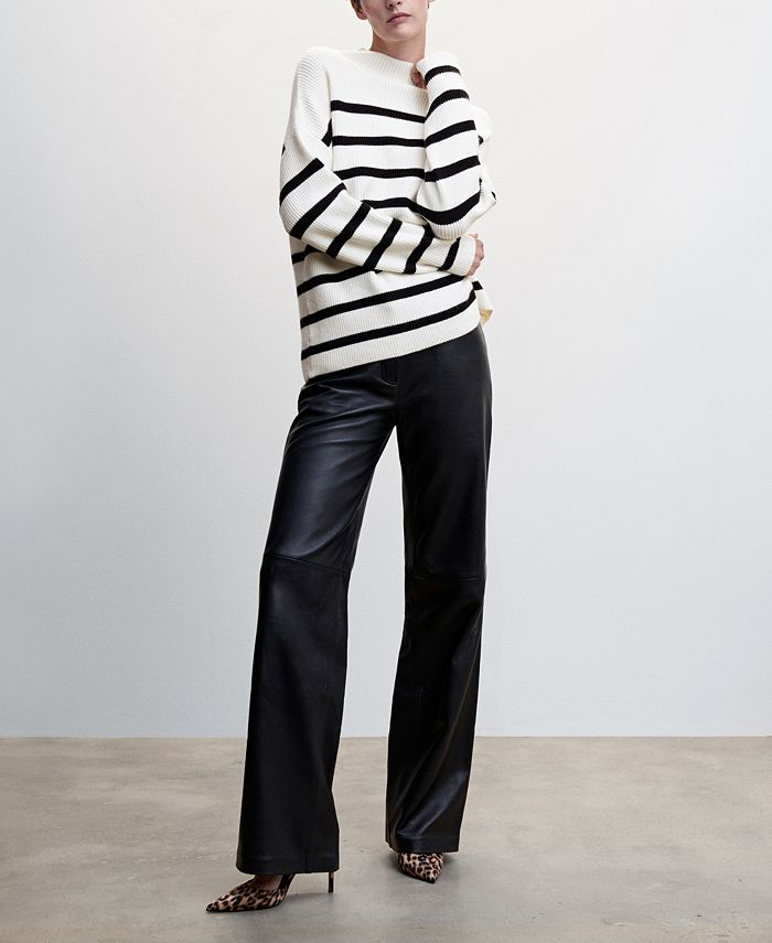 MANGO Women's Striped Rib Sweater - Macy's