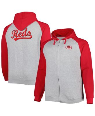 Profile Men's Heather Gray, Red Cincinnati Reds Big and Tall Raglan ...