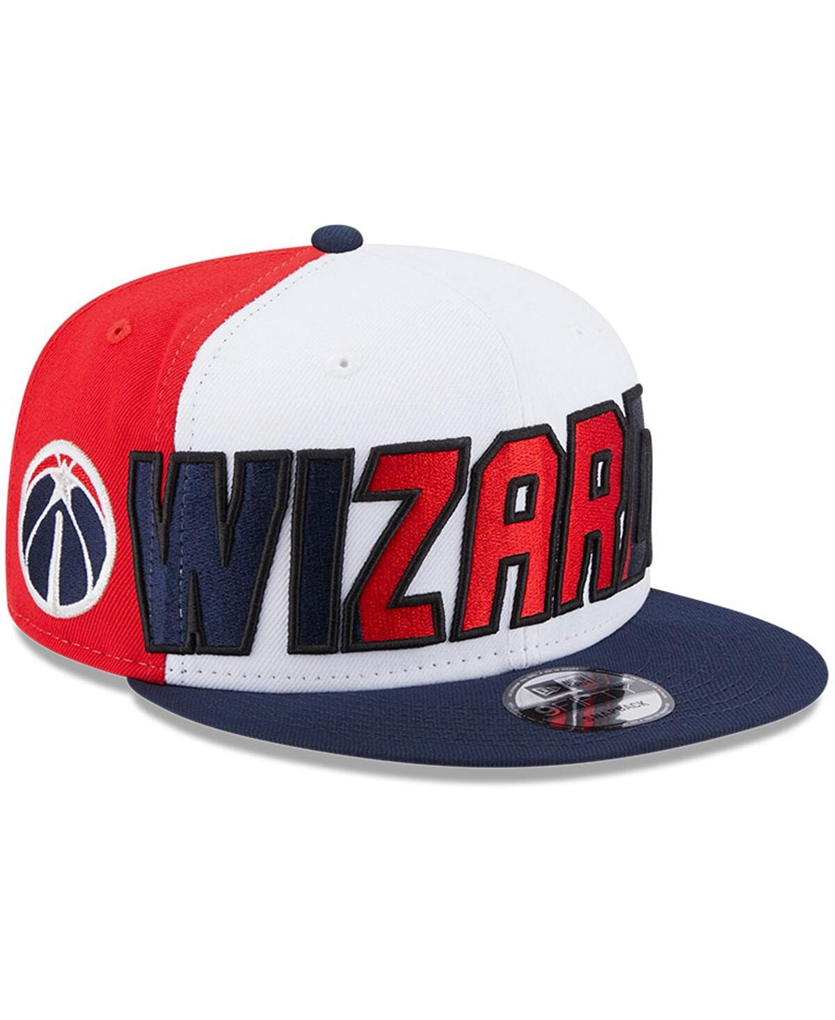 New Era Men's White, Navy Washington Wizards Back Half 9fifty Snapback ...