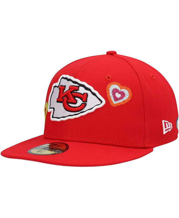 New Era Men's Red Kansas City Chiefs Chain Stitch Heart 59Fifty Fitted ...