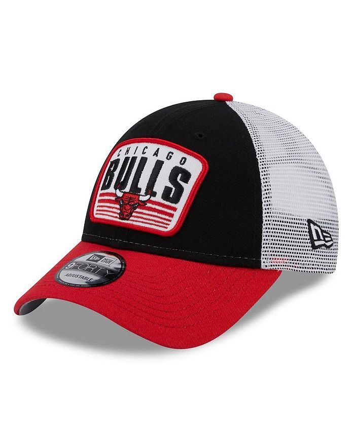 New Era Men's Black Chicago Bulls Two-Tone Patch 9FORTY Trucker ...