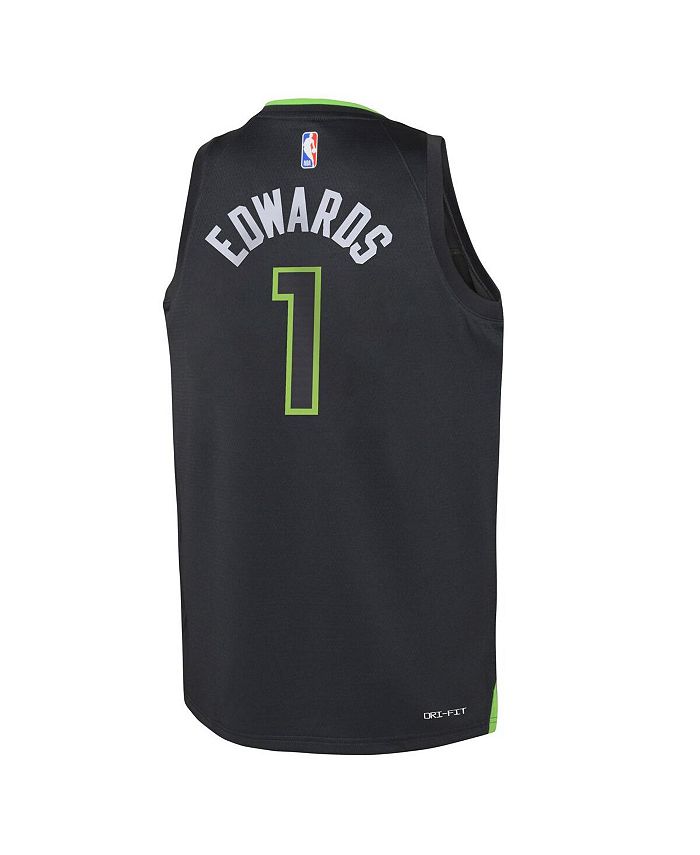 Jordan Big Boys Anthony Edwards Black Minnesota Timberwolves 2022/23 ...