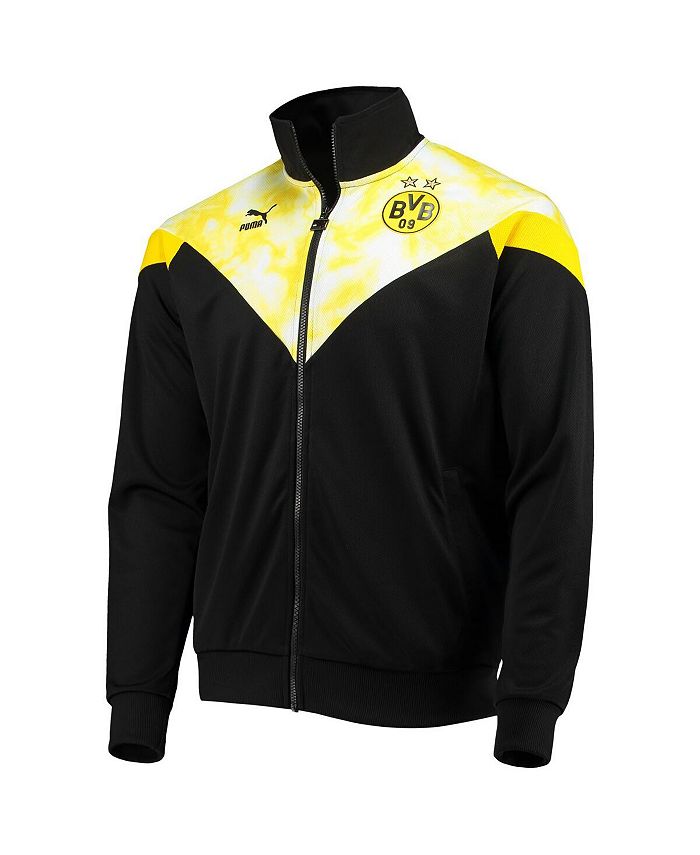 Puma Men's Black Borussia Dortmund Iconic Mesh Track DryCELL Full-Zip ...