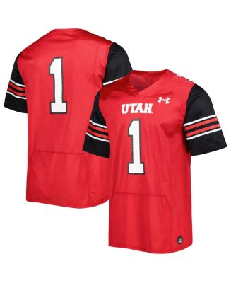Men's Under Armour #1 Red Utah Utes Team Wordmark Replica Football ...