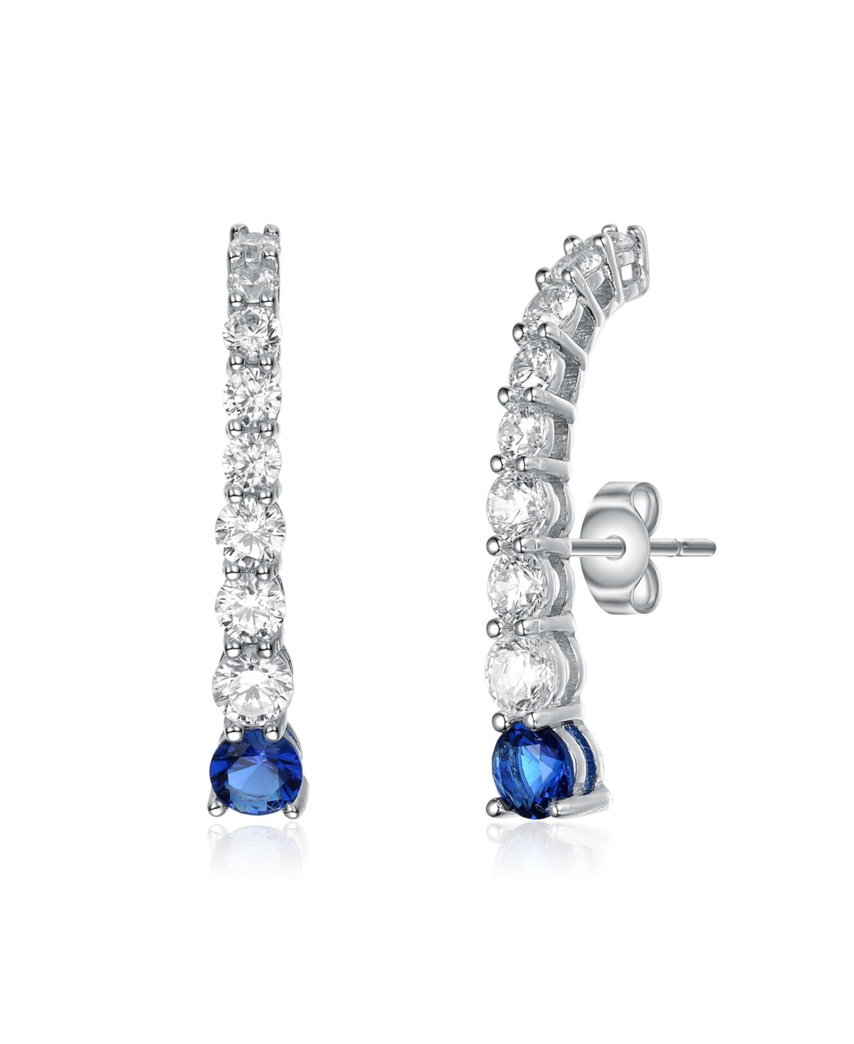 Click here for Sterling Silver Cubic ZIrconia Curved Journey Earr... prices
