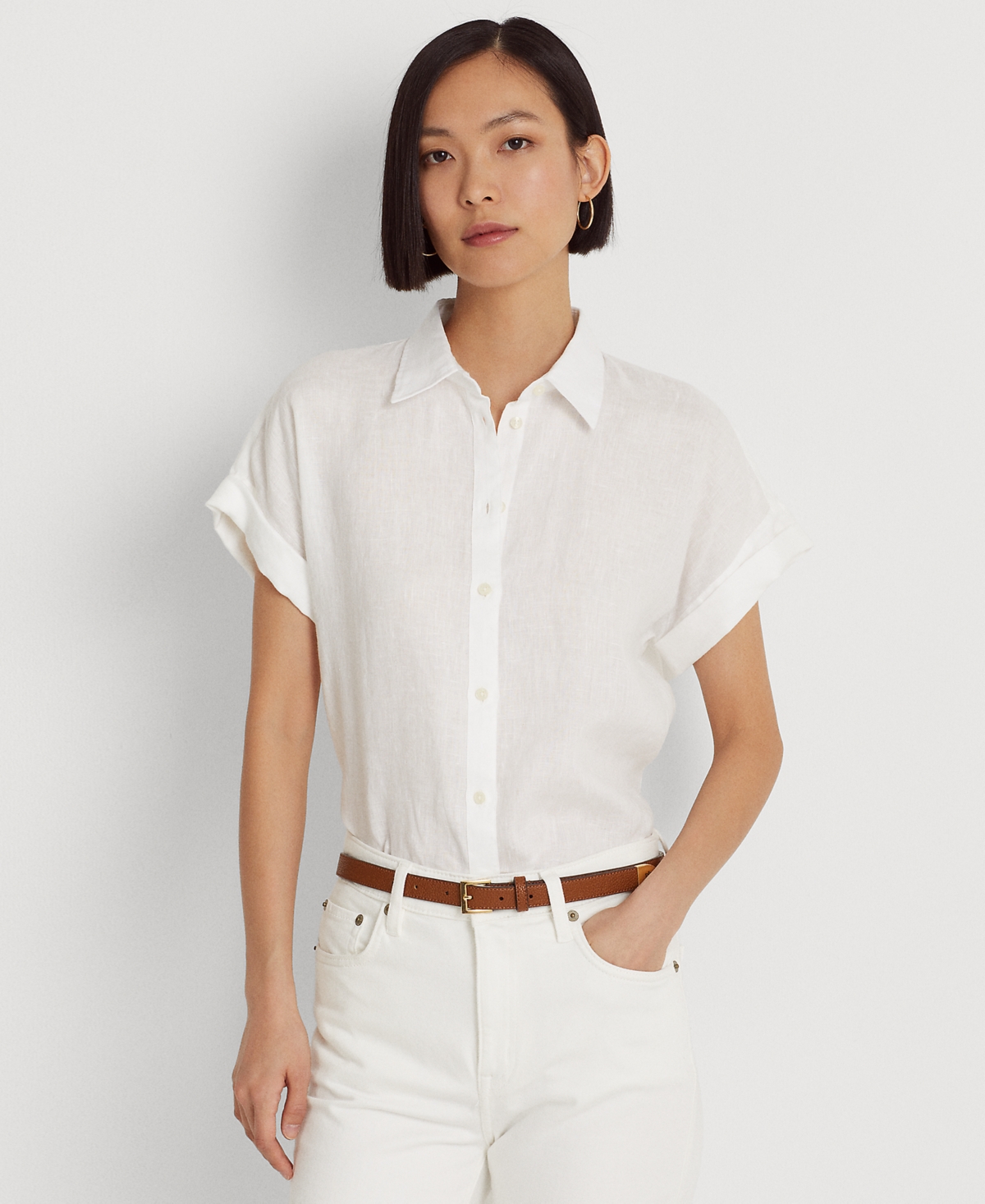Click here for Lauren Ralph Lauren Petite Dolman Sleeve Linen Top... prices