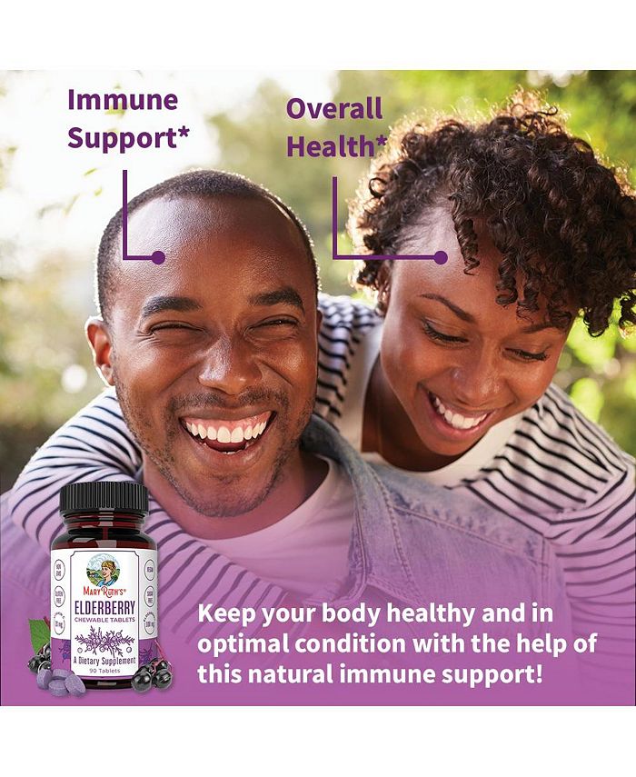 MaryRuth Organics Elderberry Chewable Tablets, Blueberry Raspberry ...