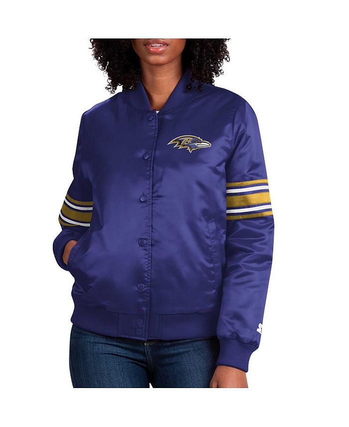 Starter Women's Purple Baltimore Ravens Line Up Satin Full-Snap Varsity ...