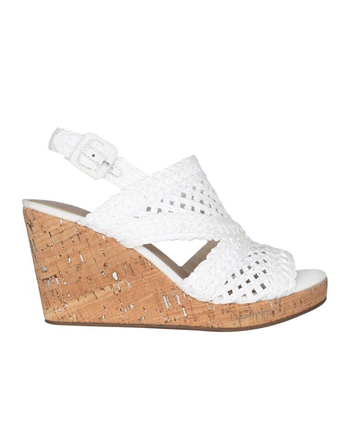 Impo Women's Teangi Raffia Slingback Platform Wedge Sandals - Macy's